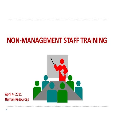 Non Management Staff Training | PPTX