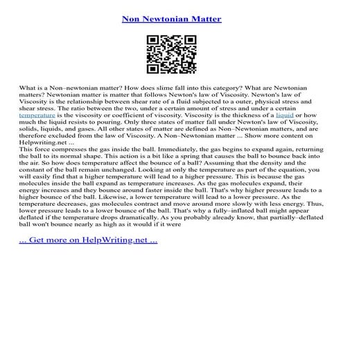 Non Newtonian Matter | PDF | Physics | Science