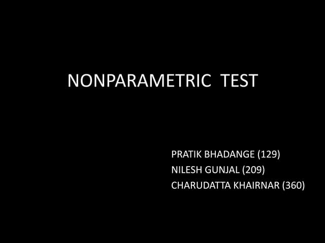 Parametric versus non parametric test | PPTX
