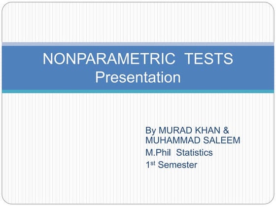 Parametric and nonparametric test | PPTX
