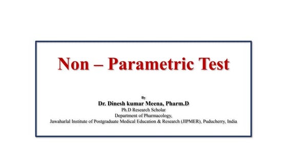 Parametric and nonparametric test | PPT