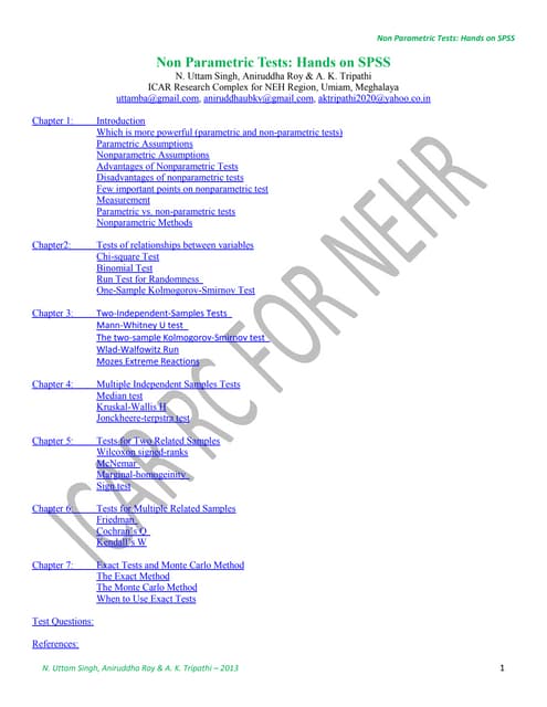 Parametric and nonparametric test | PPTX