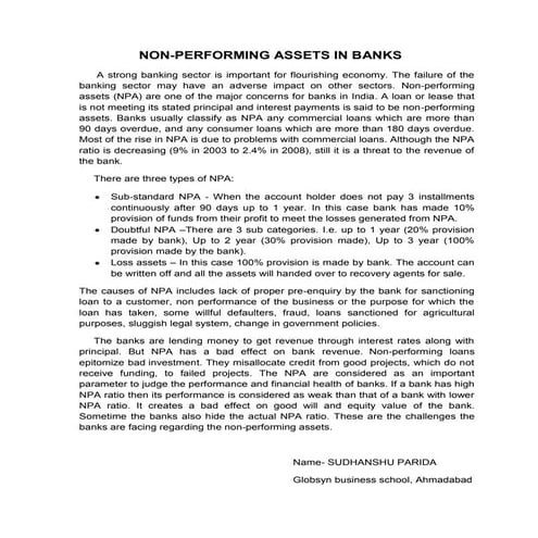 Stressed assets | PPTX