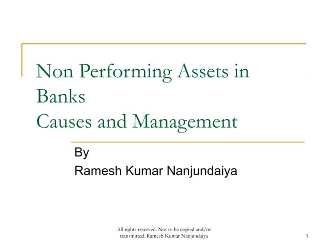 Non Performing Assets (NPA) | PPT
