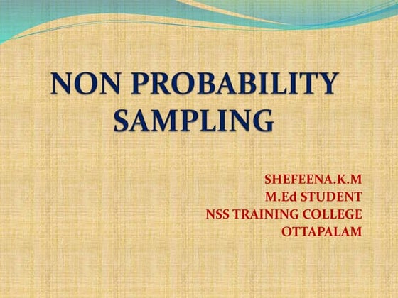 Non probability sampling 2 | PPT