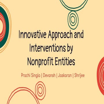 Innovations in Non-profit Organizations | PPT