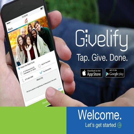 Welcome Givelify Mobile Giving App Charities | PPT