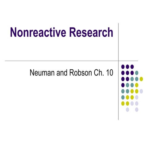 Nonreactive research | PPT