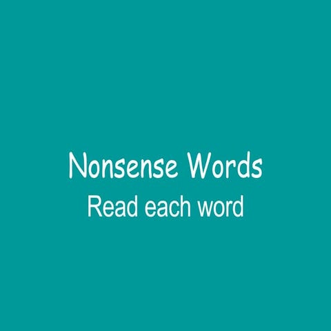 Nonsense Words | PPS
