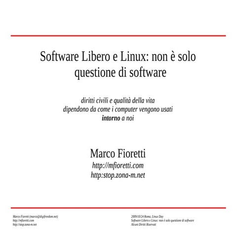 Software Libero e Linux: non è solo questione di software | PPT
