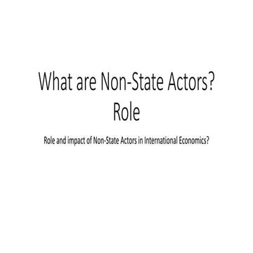 Difference State Actors and Non state Actors | PDF