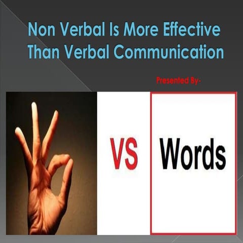 Non verbal communication is more effective than verbal!! | PPT
