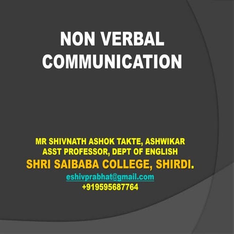 Non verbal communication | PPT