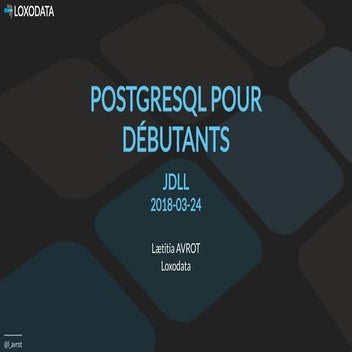 Postgresql Pour Débutants Ppt 9074