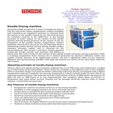 Noodle drying-machines | PDF