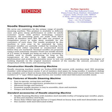 Noodle steaming-machine | PDF