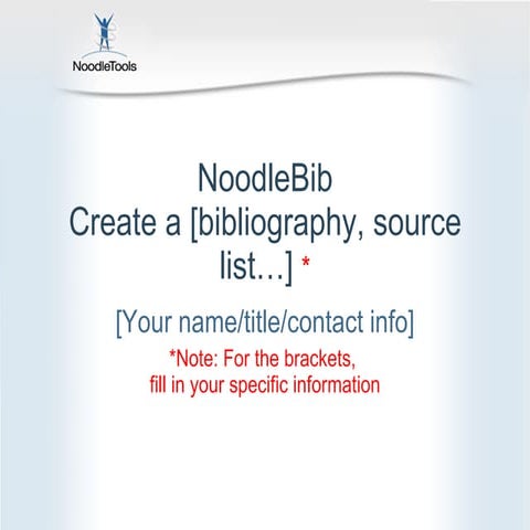 Noodle tools:citing | PPT