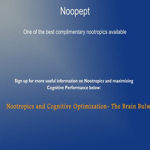 Noopept - Nootropic for Cognitive Enhancement | ODP | Brain and Nervous ...