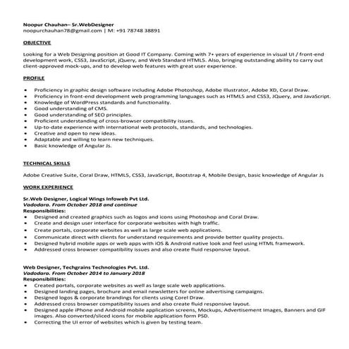 Resume: Web Development and Design