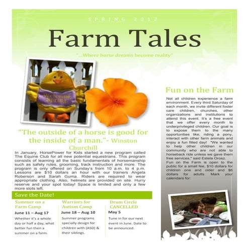 Farm Tales Spring Edition | DOCX | Equine Sports | Sports