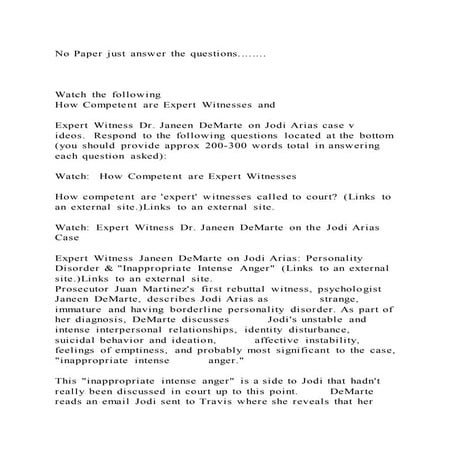 No Paper just answer the questions........Watch the followin | DOCX