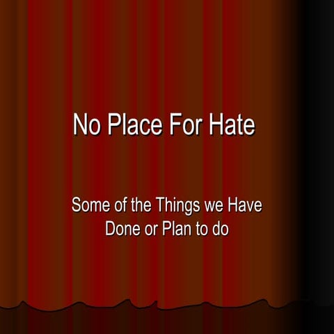 No place for hate | PPT