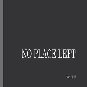 No Place Left Session One | PPT
