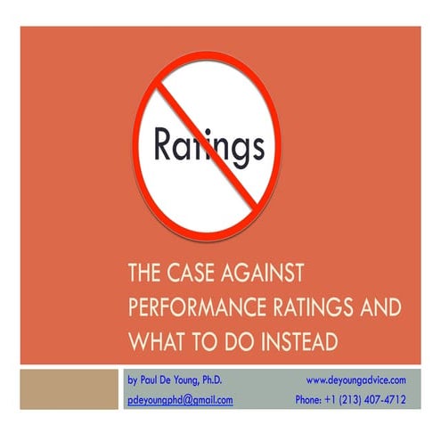 The case against performance ratings and what to do instead. | PDF