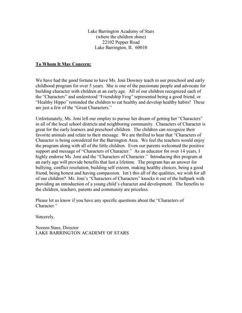 Roberts Recommendation Letter | PDF