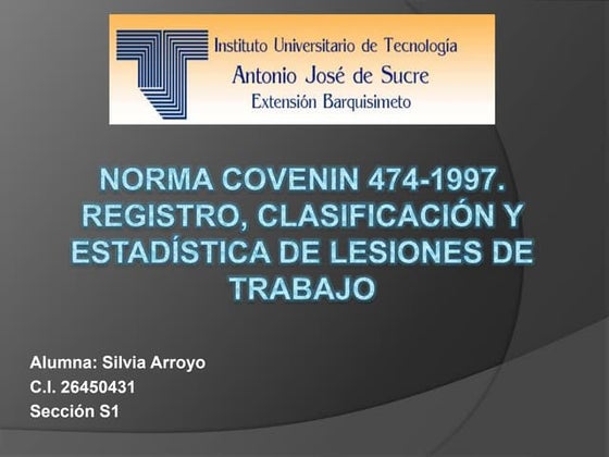 Registro, clasificación y estadística de lesiones de trabajo | PPT