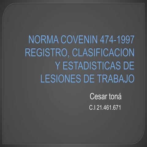 Norma covenin 474 1997 cesar tona | PPTX