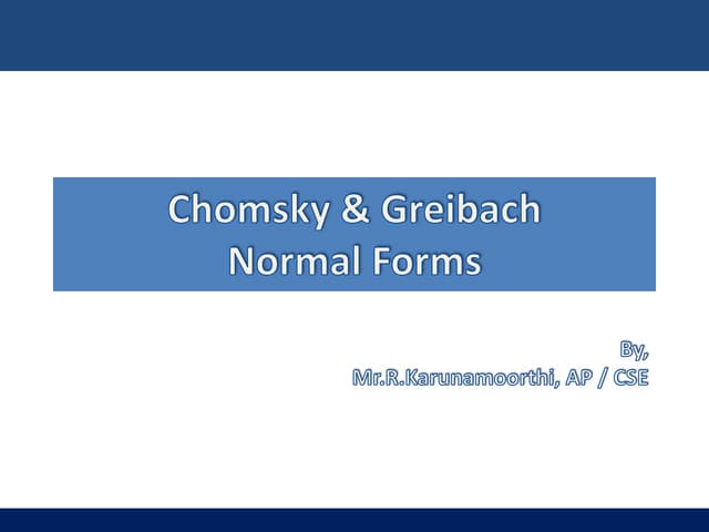 2.8 normal forms gnf & problems | PPTX