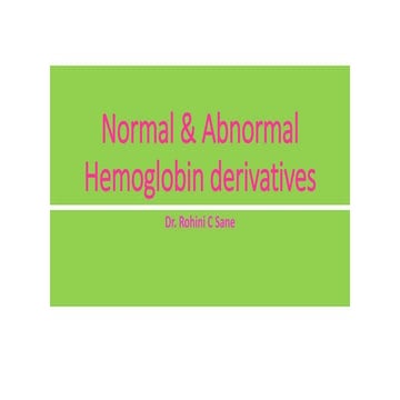 Normal & abnormal hemoglobin derivatives | PDF