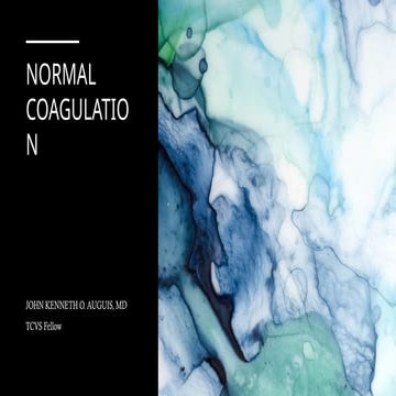 Normal Coagulation Physiology Physiologic Blood Coagulation Normal ...