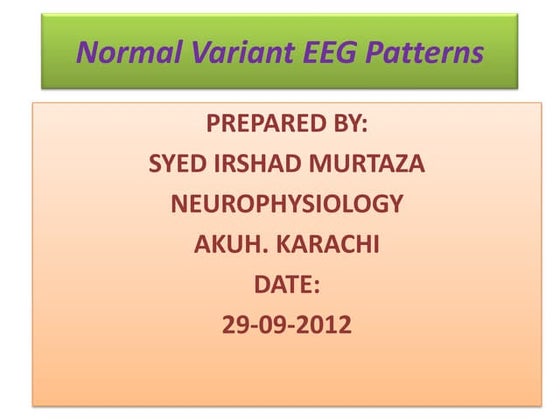 Recognition of abnormal EEG. | PPT