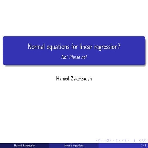 Normal equations for linear regression? | PDF