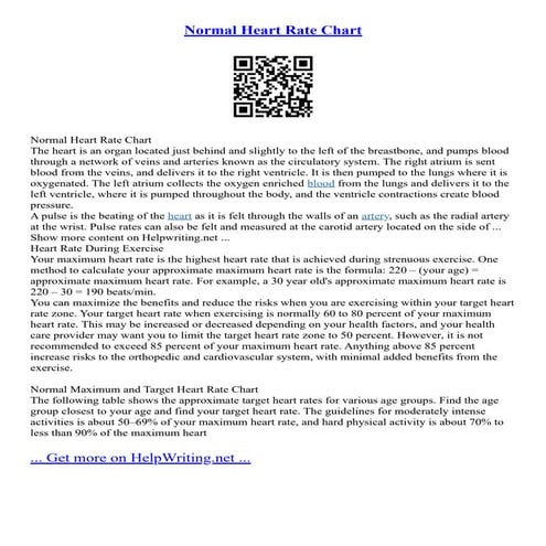 Normal Heart Rate Chart | PDF | Heart and Cardiovascular Diseases ...