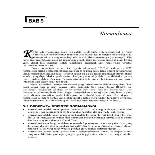 Konsep dasar dan implementasi normalisasi database | PDF