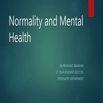 Normality & Mental health | PPTX
