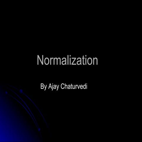 Normalization | PPT