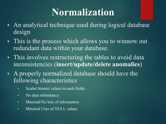 Normalization In Dbms Ppt