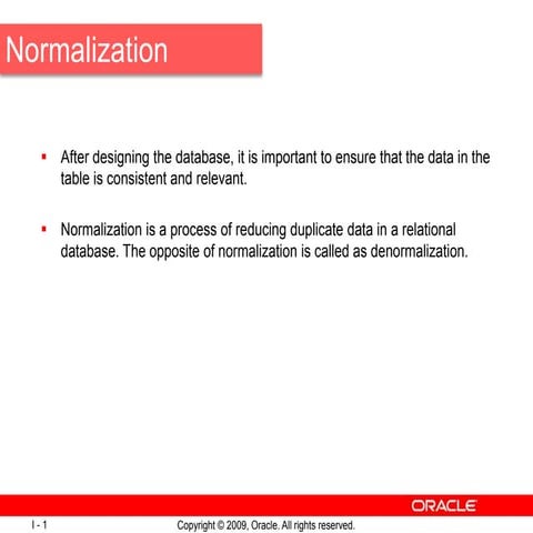 Normalization.ppt What is Normalizations | PPT | Databases | Computer Software and Applications