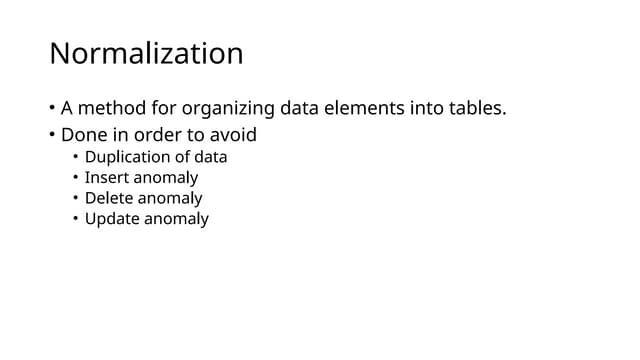 Database Management System Normalization | PPT Database Management System Normalization | PPT