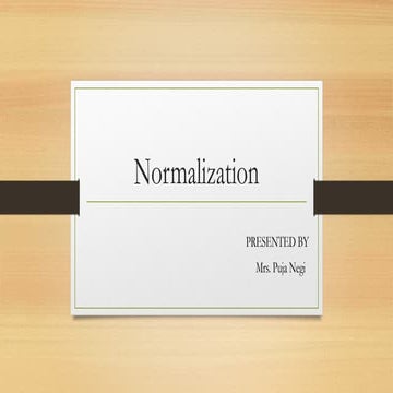 Data normalization techniques | PPTX