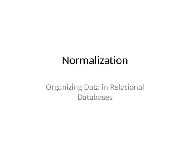 Normalization in SQL | Edureka | PDF