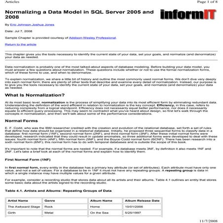 Ref Normalizing A Data Model In Sql Server Ppt 8686