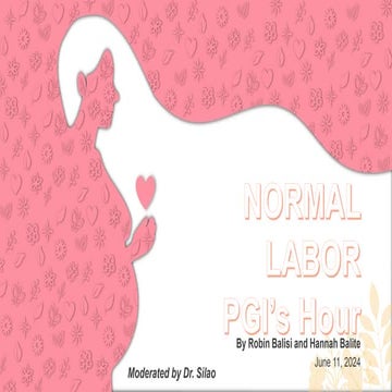 Normal Labor based on William's Obstetrics | PPTX