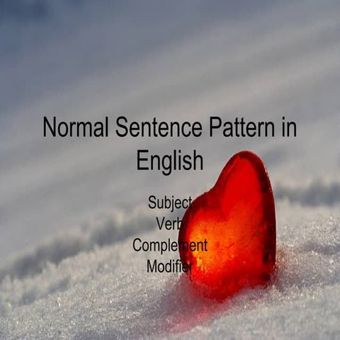 Normal sentence pattern in english | PPT