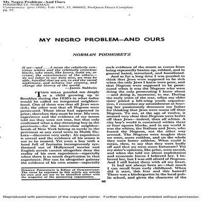 Norman Podhoretz - My Negro Problem--And Ours | PDF