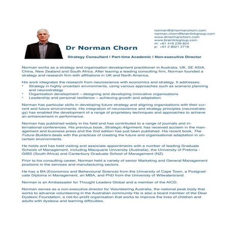 Dr Norman Chorn profile 2021 | PDF